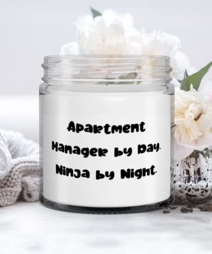 Brilliant Apartment manager Candle, Apartment Manager by Day. Ninja, Gifts For Coworkers, Present From Team Leader, For Apartment manager