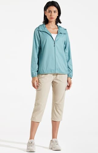 Libin Women's Cargo Capri Hiking Pants Lightweight Quick Dry Cropped Pants Summer Casual Outdoor with Zipper Pockets, Khaki, Medium
