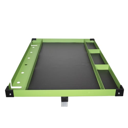 K Tool International 75108 Adjustable Tear Down Work Table with Drawer for Garages, Repair Shops, and DIY, Portable, (4) 2" Swivel Casters, 200 Pound Capacity, Rubber Corners, Heavy Duty Steel, Green