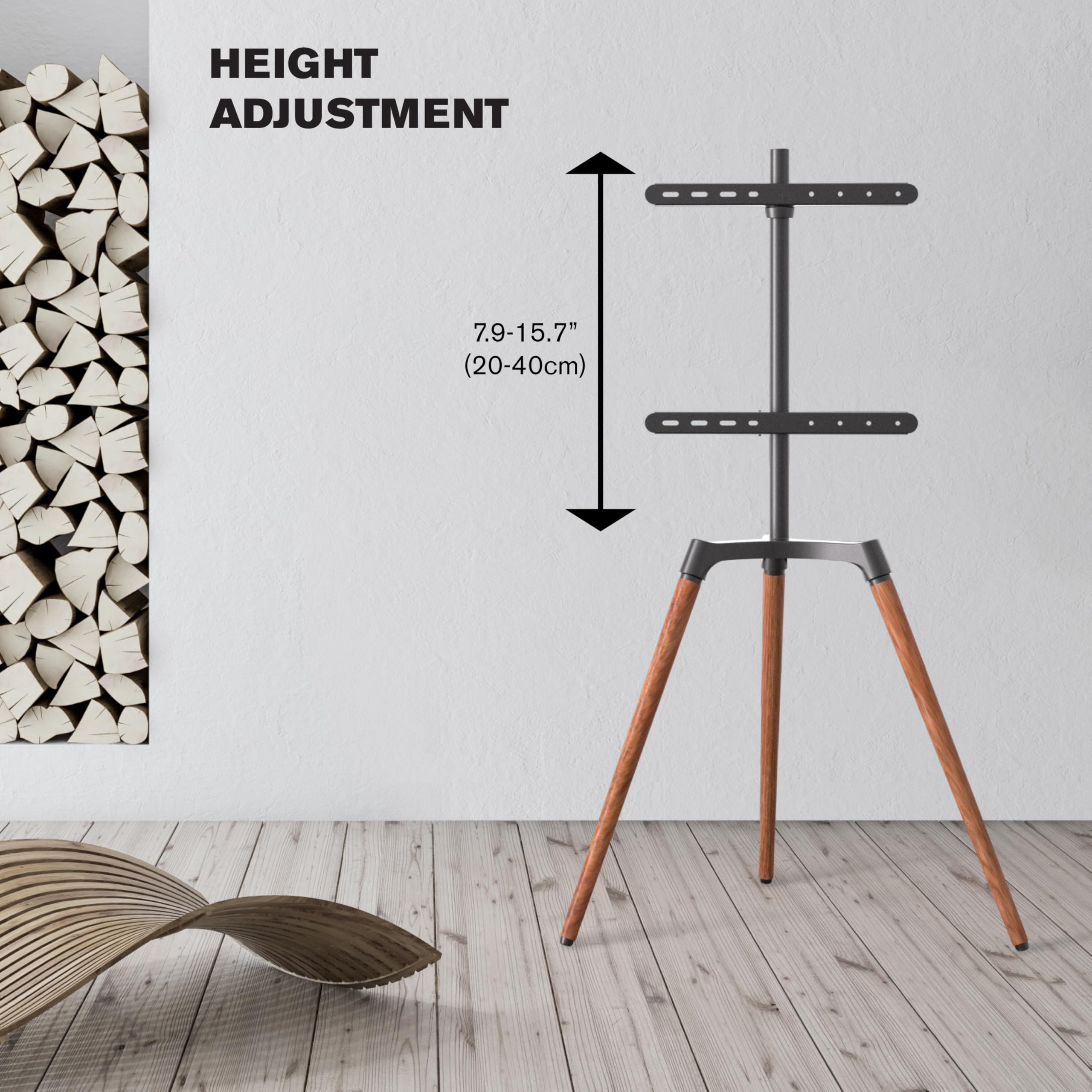ProMounts Modern TV Floor Stand, Universal TV Mount with 90° Swivel, Corner TV Easel with Tripod Base for 47-72 Inches, LED LCD OLED Flat and Curved Screens