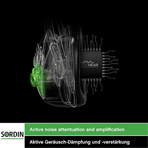Sordin Supreme Pro-X Ear Defenders for Hunting & Shooting - Active & Electronic - US Headband & Gel Kits - Black Headband, Green Cups