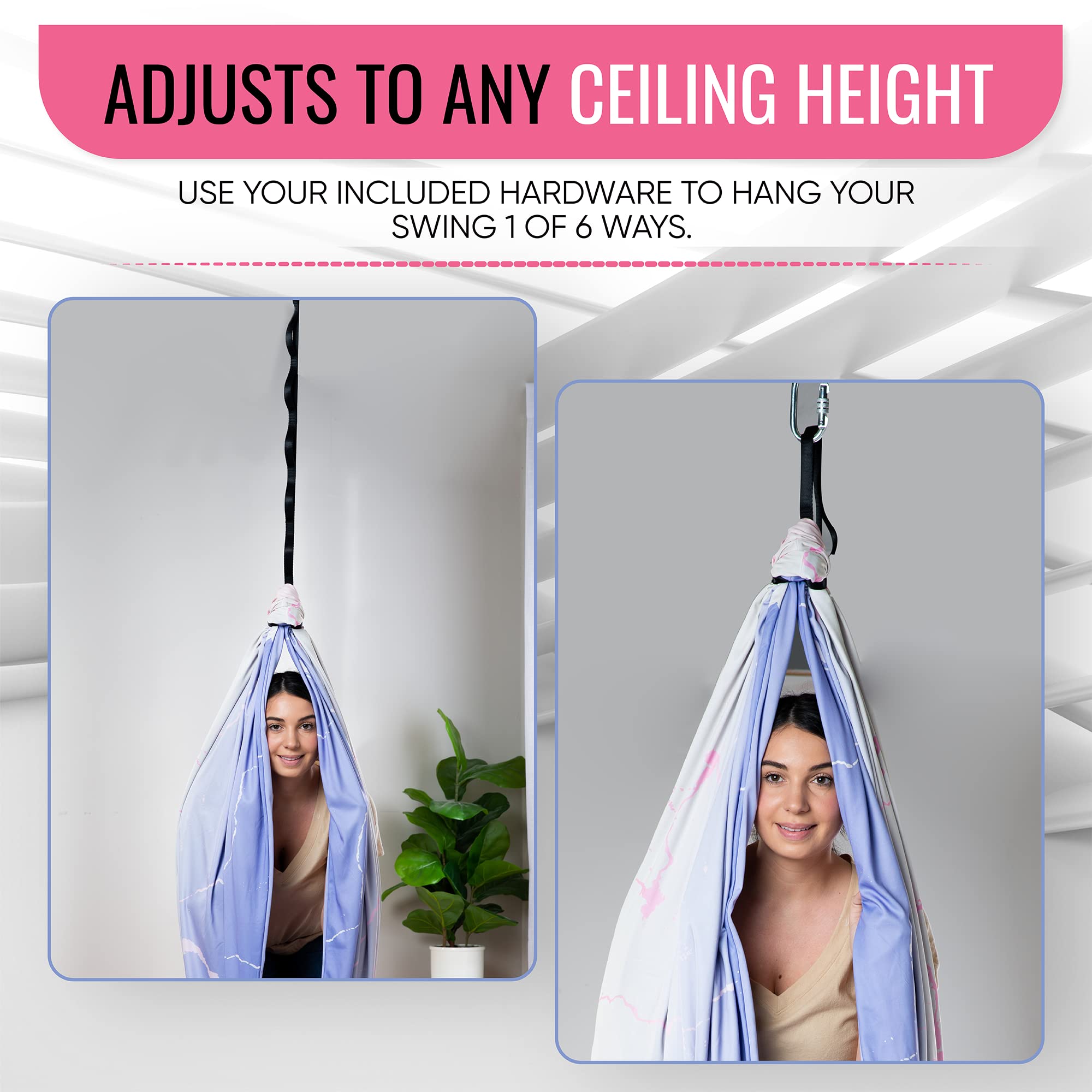Indoor Sensory Swing for Kids or Outdoor – Holds 300lbs, Double-Layer, & 360° Swivel, Calming Compression Therapy Swing Hammock for Kids & Adults with All Hardware – Sensory-Motor Toys & Gifts
