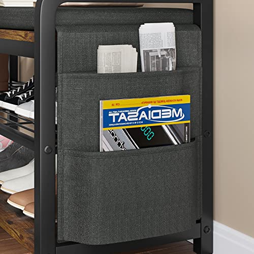 Itaar Hall Tree, Entryway Bench, Coat Rack Shoe Bench, Shoe Storage and Storage Drawer, Soft Cushion and Hanging Rod for Living Room, Bedroom, Rustic Brown