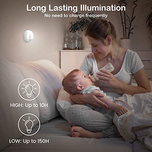 ALACRIS Cute Cat Motion Sensor Night Light (2 Pack), Cordless Rechargeable LED Night Light, Stick-Anywhere Closet Lights Stair Lights, Wall Lights for Hallway, Bedroom, Kids Room