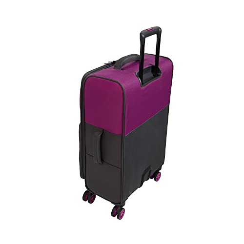 it luggage Duo-Tone 3 Piece Softside 8 Wheel Spinner Set, Fuschia Red/Magnet, (Set of 3)