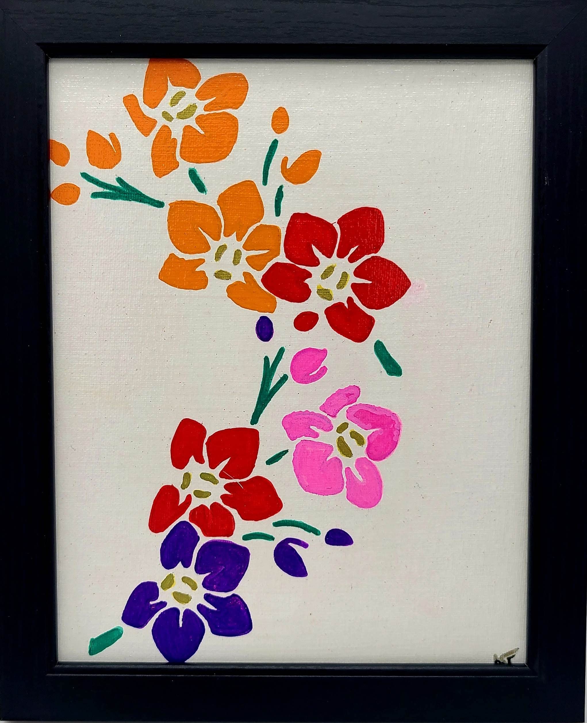 Acrylic Painting Original/Canvas Painting/Square / 10x12 / Wall Art/Home Decor/Wall Decor Small/Abstract Flowers/Abstract Art