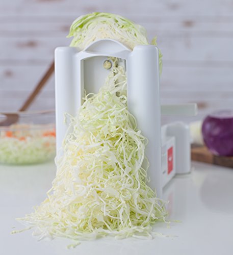 Paderno World Cuisine 6-Blade Vegetable Slicer / Spiralizer, Counter-Mounted and includes 6 Different Stainless Steel Blades