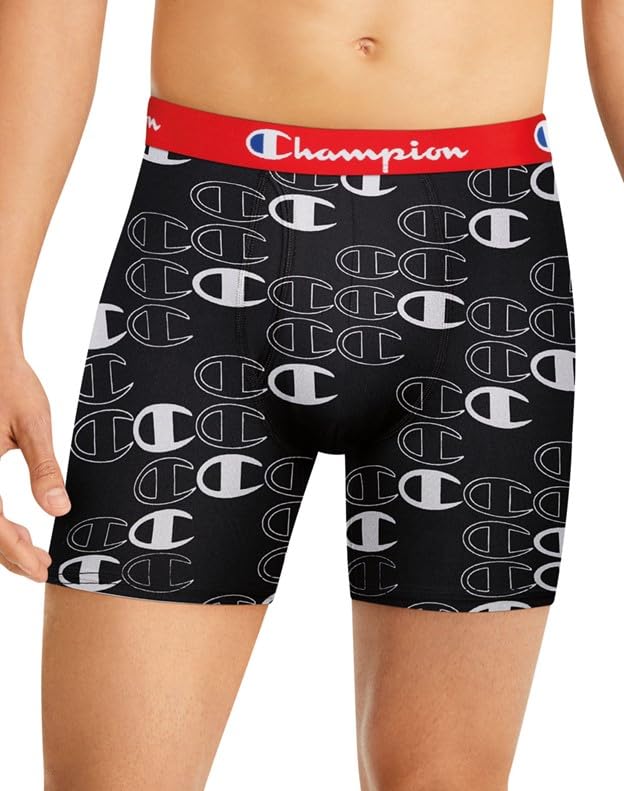 Champion174 Mens Everyday Active Lightweight Stretch Boxer Brief 3Pack M Oxford GreyBlack