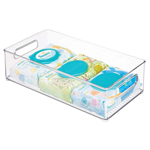 iDesign Plastic Refrigerator and Freezer Storage Bin, BPA-Free Organizer for Kitchen, Garage, Basement, Set of 3, Clear, 3 Count