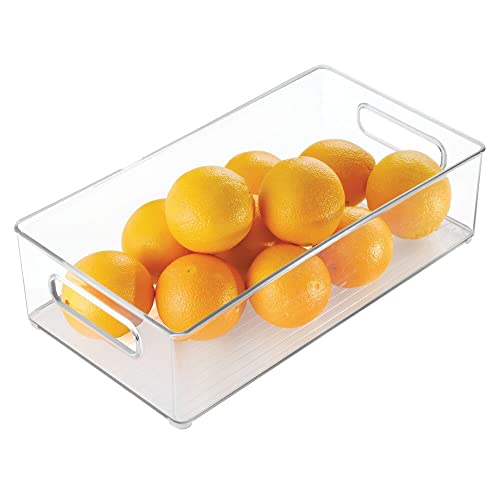 iDesign Plastic Refrigerator and Freezer Storage Bin, BPA-Free Organizer for Kitchen, Garage, Basement, Set of 3, Clear, 3 Count
