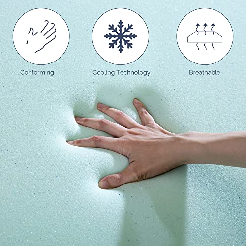 IULULU 8 Inch Full Size Memory Foam Mattress, Bed in a Box Green Tea Gel Infused Mattresses, Breathable Removable Quilted Cover, Medium Feeling, White