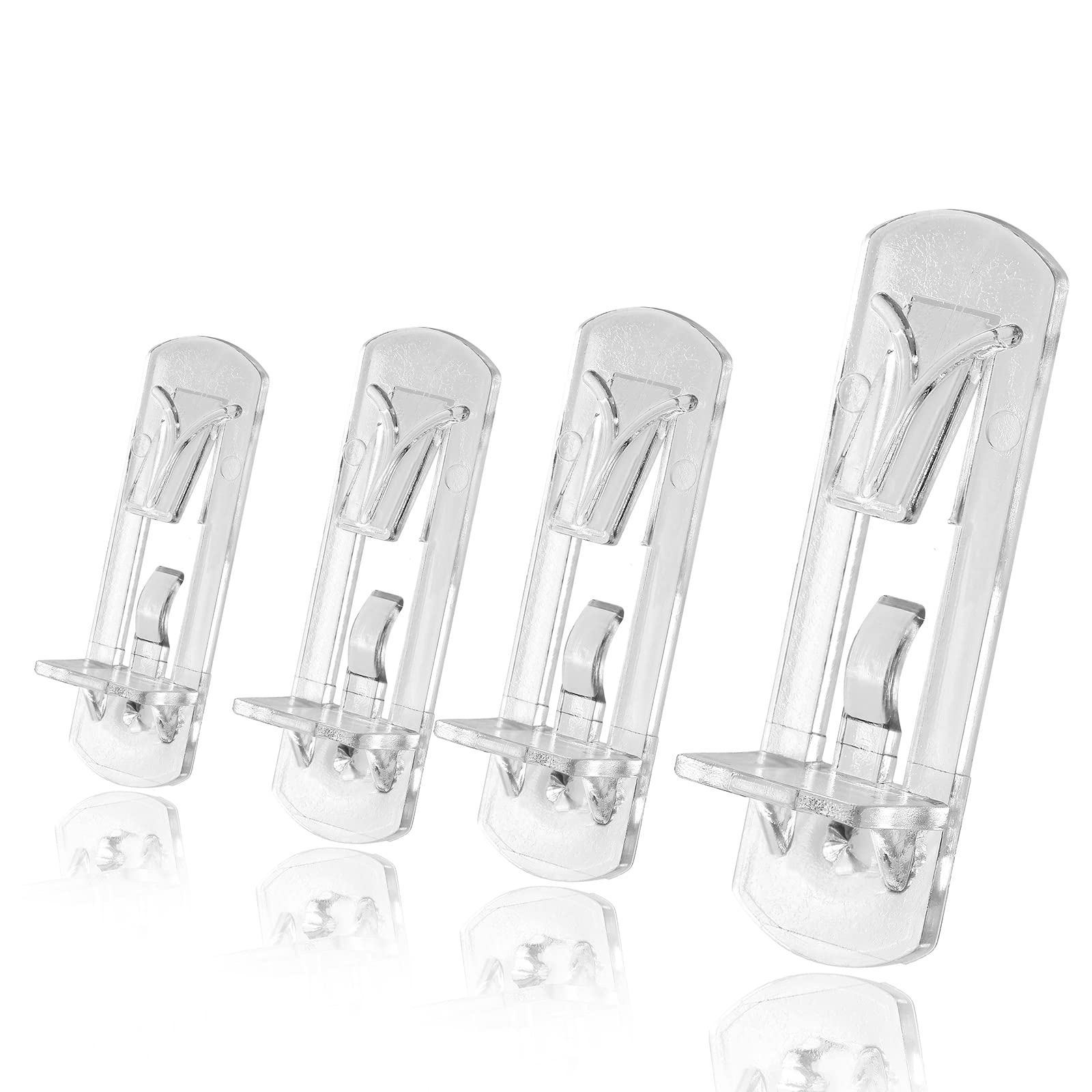 Jamiikury 10pcs Locking Shelf Support Pegs, 5mm Shelf Pins Clear Shelf Clips Plastic Shelf Pegs for Shelves, 5mm Peg x 3/4" Thick Shelf