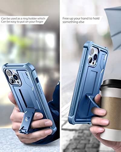 Dexnor for iPhone 13 pro max Case 6.7 Inch 2021, [Built in Screen Protector and Kickstand] Heavy Duty Military Grade Protection Shockproof Protective Cover for iPhone 13 pro max,Sierra Blue