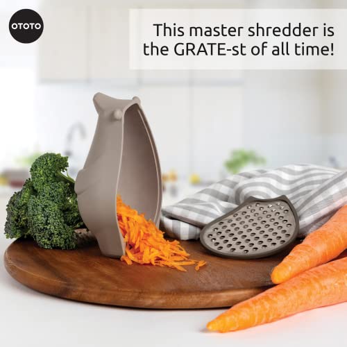 OTOTO Barry The Bear Box Cheese Grater - Compact Stainless Steel Grater, Kitchen Grater, Cheese Shredder, Vegetable Grater, Food Grater & Shredder - Fun Kitchen Gadget