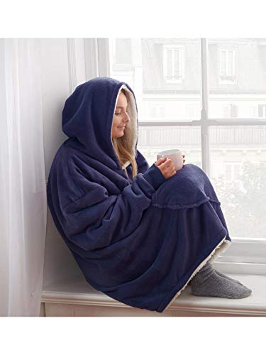 ToLaFio Blanket Sweatshirt,Oversized Hoodie Wearable Blanket,Soft Warm Comfortable Giant Front Pocket for Adults Men Women Teens Friends
