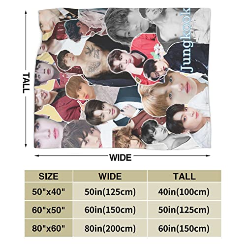 Blanket Jungkook Soft and Comfortable Warm Fleece Blanket for Sofa,Office Bed car Camp Couch Cozy Plush Throw Blankets Beach Blankets