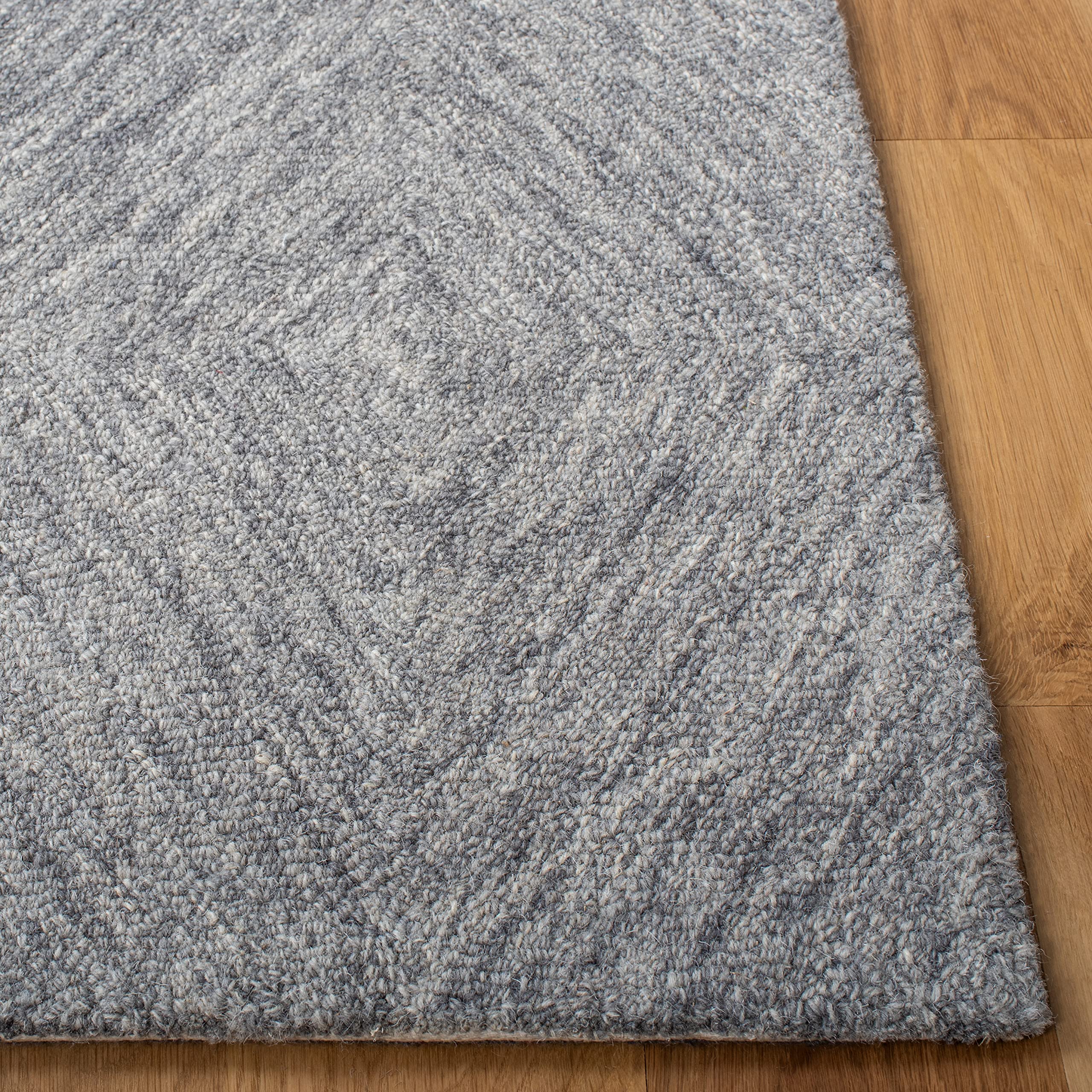 SAFAVIEH Metro Collection Area Rug - 8' x 10', Grey, Handmade Wool, Ideal for High Traffic Areas in Living Room, Bedroom (MET105F)