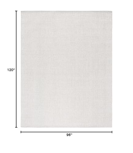 SAFAVIEH Abstract Collection Area Rug - 8' x 10', Light Grey & Ivory, Handmade Wool, Ideal for High Traffic Areas in Living Room, Bedroom (ABT468F)
