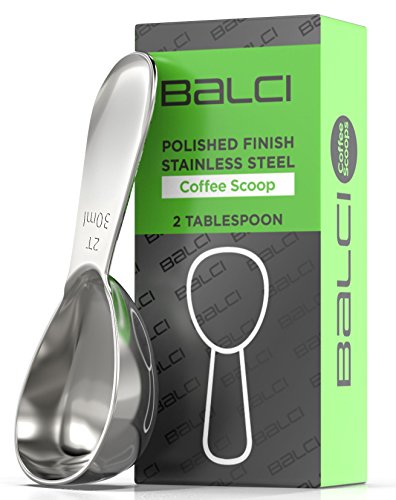 BALCI - Stainless Steel Coffee Scoop (2 Tablespoon Scoop) Exact Measuring Spoon for Coffee, Tea, Sugar, Flour and More! ā¦