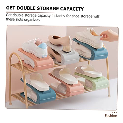 Zerodeko 6 pcs Slot Display Racks for Home Holder Use Adjustable Slots Storage Slipper Shoes Organizers Organizer Rack Holders Organization Height Double Saver Space with High Sneaker Shop