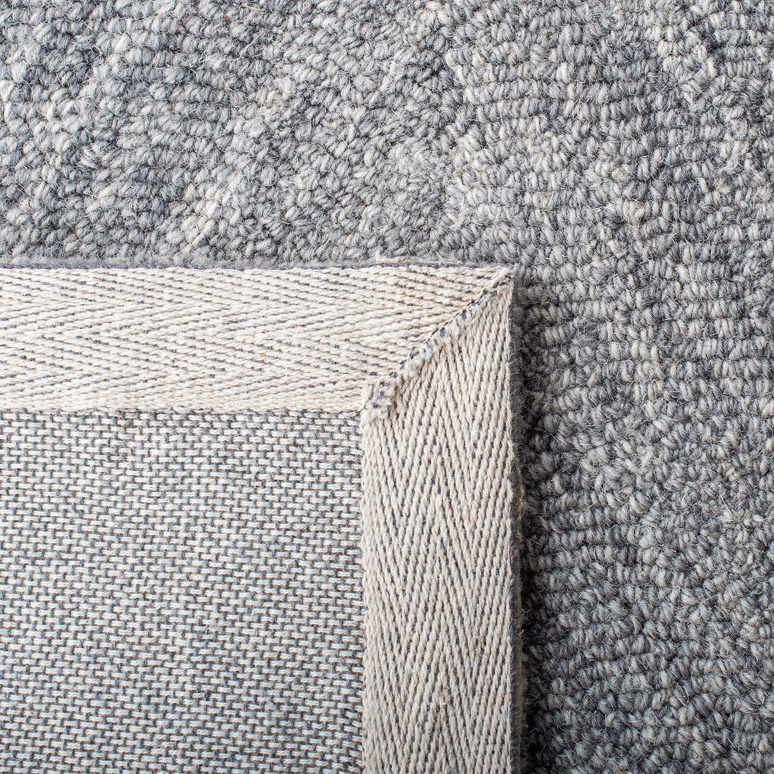 SAFAVIEH Metro Collection Area Rug - 8' x 10', Grey, Handmade Wool, Ideal for High Traffic Areas in Living Room, Bedroom (MET105F)