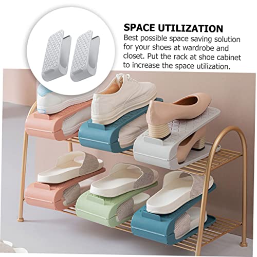 Zerodeko 6 pcs Slot Display Racks for Home Holder Use Adjustable Slots Storage Slipper Shoes Organizers Organizer Rack Holders Organization Height Double Saver Space with High Sneaker Shop
