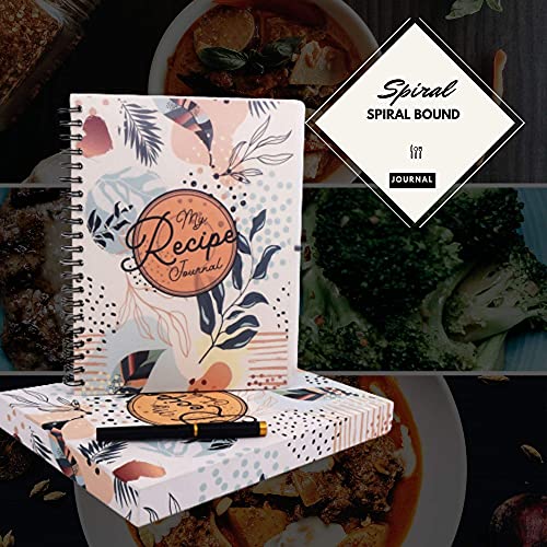 Performore My Recipe Journal 8.5” x 11” Spiral Bound Recipe Notebook, Blank Recipe Book to Write in your Own Recipes, Includes Pen and Slipcase with 100 Blank Pages