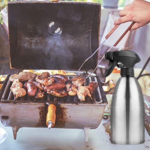 Accmor Olive Oil Sprayer, Vinegar Sprayer Dispenser, Safety Exquisitely Stainless Steel Container Seasoning Kitchenware Tools for BBQ, Cooking, Frying and Grilling (17oz (500ML))