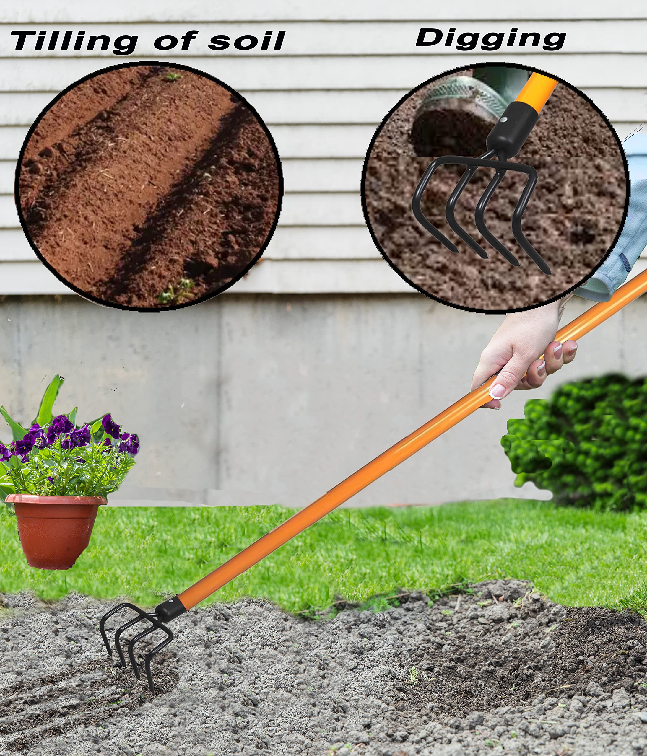 Ashman Garden Cultivator (6 Pack)– Sturdy Hand Tiller/Cultivator – Heavy Duty Blade for Digging, Loosening Soil and Weeding – Rubber Grip Handle for a Strong Hold – Rust Resistant.