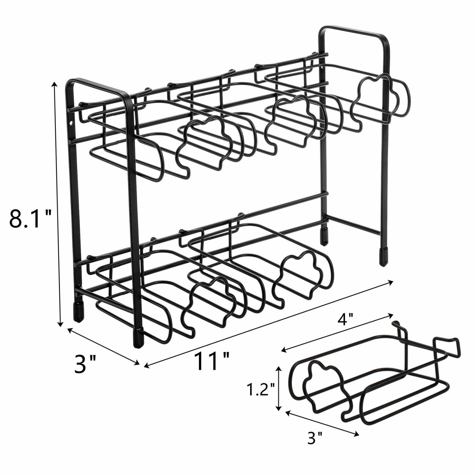 Dicunoy Tea Bag Organizer Rack, 120 Tea Bags Storage Holder, Wall Mounted 2 Tier Stainless Steel Tea Bags Caddy Stand for Coffee, Cabinet, Cupboard, Pantry, Counter Top Organizing