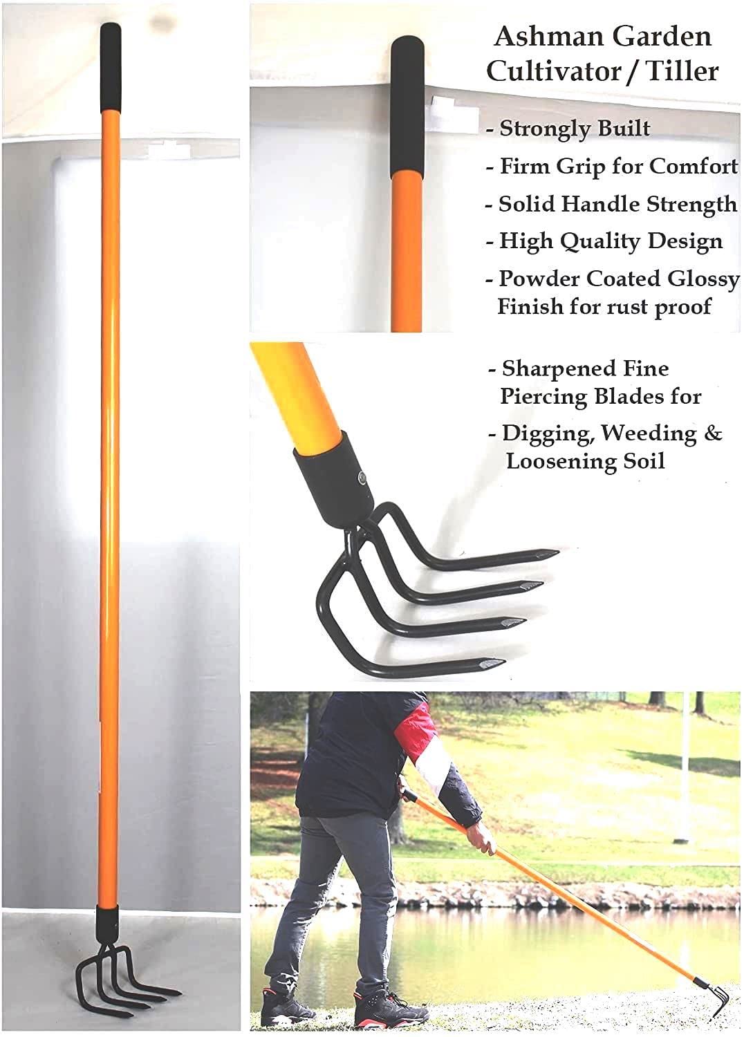 Ashman Garden Cultivator (6 Pack)– Sturdy Hand Tiller/Cultivator – Heavy Duty Blade for Digging, Loosening Soil and Weeding – Rubber Grip Handle for a Strong Hold – Rust Resistant.