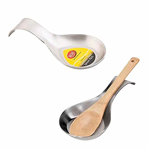 TableCraft Products HB1 Single Spoon Rest, Stainless Steel Brushed