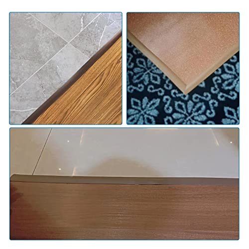7Ft Floor Transition Strip Self Adhesive Edging Trim Strip Carpet to Tile Transition Strip for Doorways Suitable for Threshold Transitions with A Height Less Than 5mm (Light Brown)