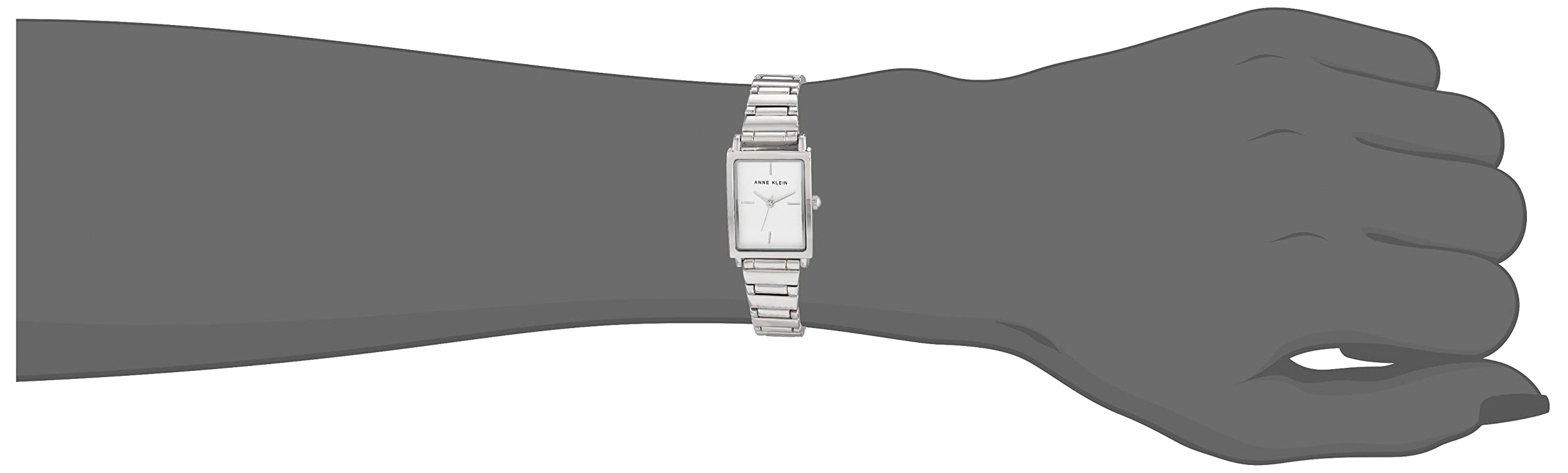 Anne Klein Women's Japanese Quartz Dress Watch with Metal Strap, Silver, 14 (Model: AK/3763SVSV)