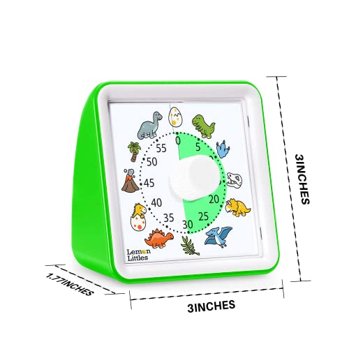 Visual Timer for Kids, Toddler, Autism, ADHD & Preschool Classroom - Animal Silent Countdown Timers - 60 Minute Productivity & Time Management Clock (Dinosaur)