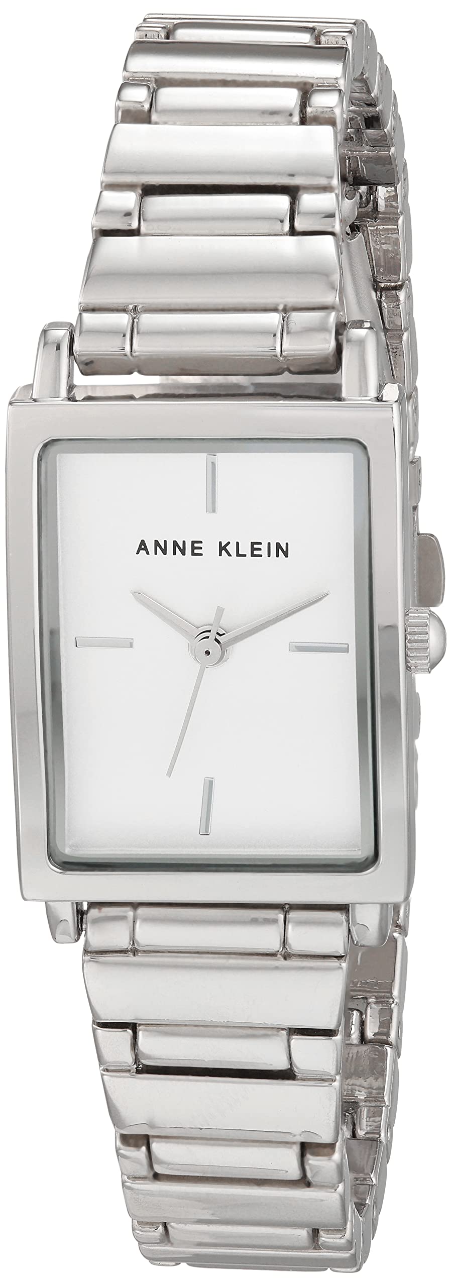 Anne Klein Women's Japanese Quartz Dress Watch with Metal Strap, Silver, 14 (Model: AK/3763SVSV)