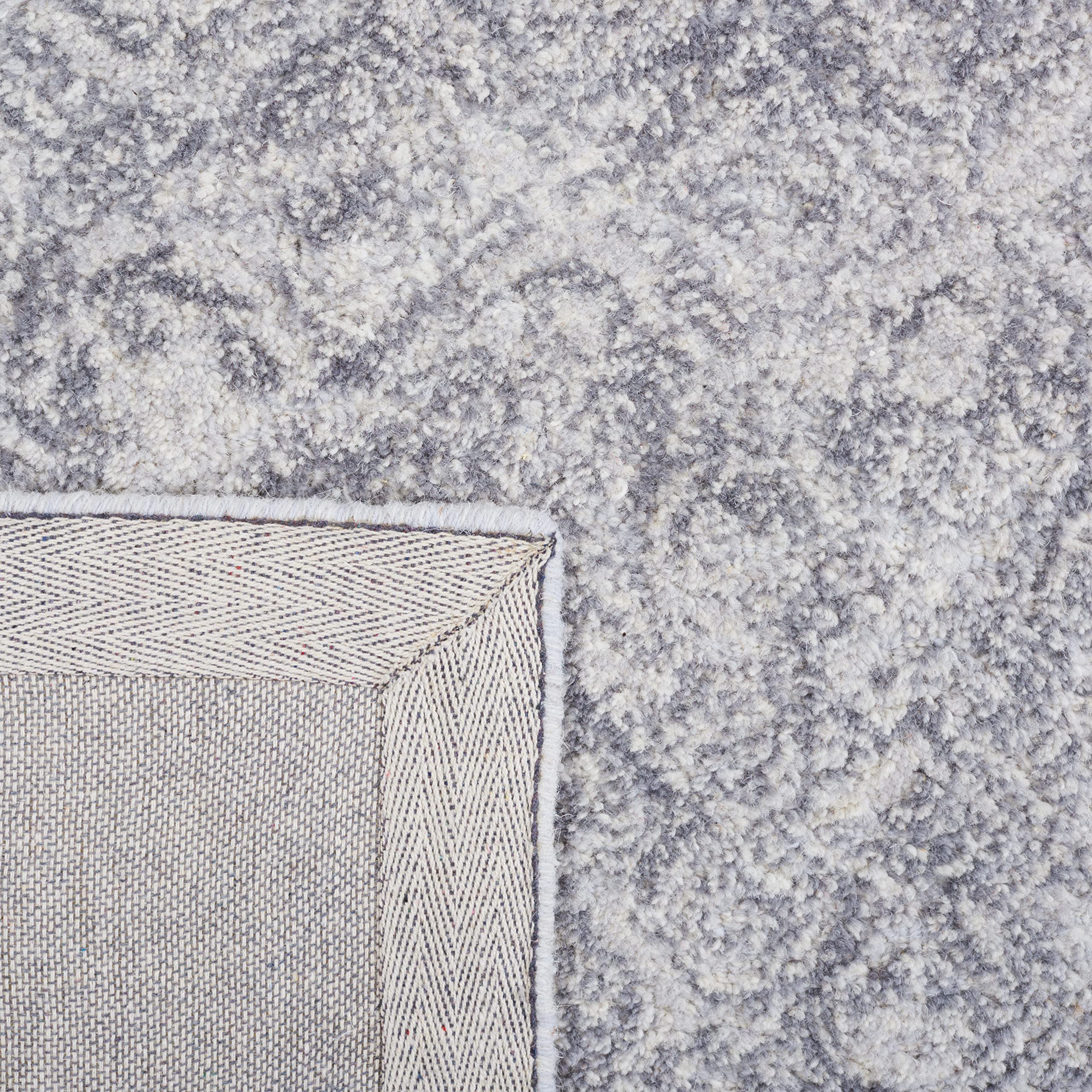SAFAVIEH Marquee Collection Area Rug - 8' x 10', Grey, Handmade Wool, Ideal for High Traffic Areas in Living Room, Bedroom (MRQ201N)