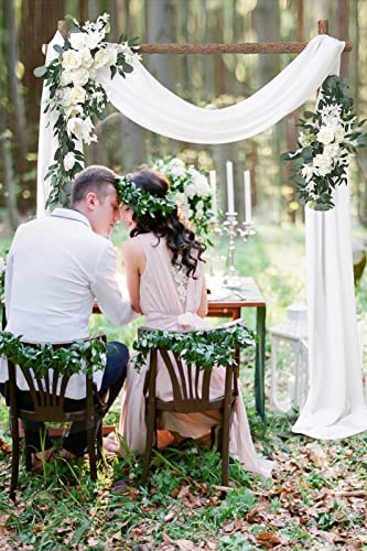 SOJOCK Artificial Wedding Arch Flowers Kit, 2 Pcs Floral Arrangement, 1 Pcs Fabric Drap, for Wedding Ceremony Bouquets and Reception Backdrop Decoration,DIY Garden Craft Art Decoration