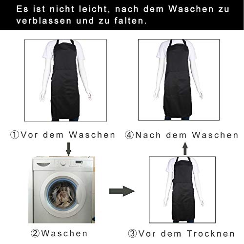 BIGHAS Adjustable Bib Apron with Pocket Extra Long Ties for Women Men, 18 Colors, Chef, Kitchen, Home, Restaurant, Cafe, Cooking, Baking (White)