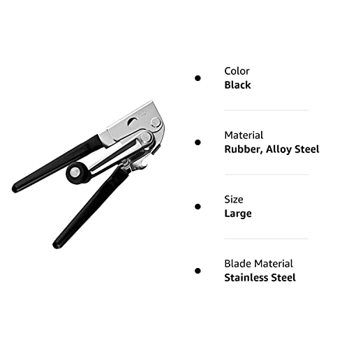SoB Commercial Can Opener Manual Heavy Duty - Easy to Use with Comfortable Easy Crank Handle - Swing Grip Design, Hand Can Opener, Includes Built in Bottle Opener