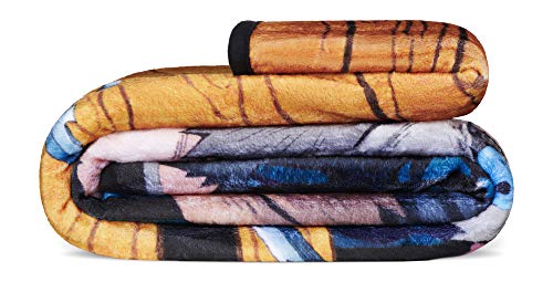 Surreal Entertainment Demon Slayer Blanket- Officially Licensed Merchandise from The Anime Demon Slayer- Comfy Lightweight Fleece, Throw, 45x60 inches (Yellow)