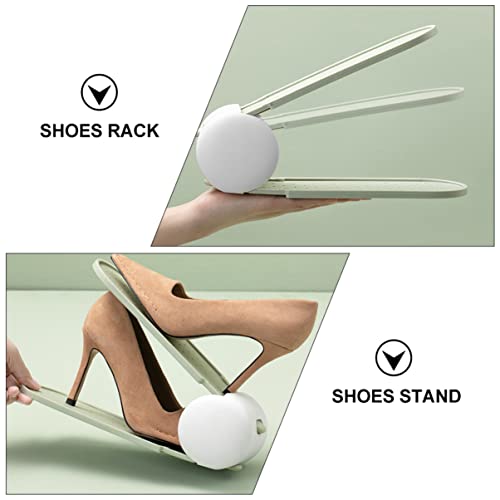Veemoon Shoe Stacker Organization Stacker Space Holder Racks Deck Home Shelf for Slots Layer Slipper White Household Stands Adjustable Bedroom Non-Skid Stackable Sandals Storage Sneakers Chic Rack