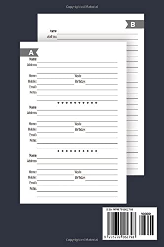 Address Book: Small Personal Address Book with Alphabetical Index