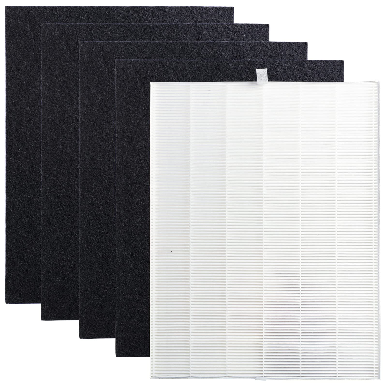 Aulavik 115115 Replacement Filter A Compatible with Winix C535, Winix PlasmaWave 5300, 6300, 5300-2, 6300-2, P300 Plasma wave Air Purifier, 1 True HEPA Filter + 4-Pack Carbon Pre-filters