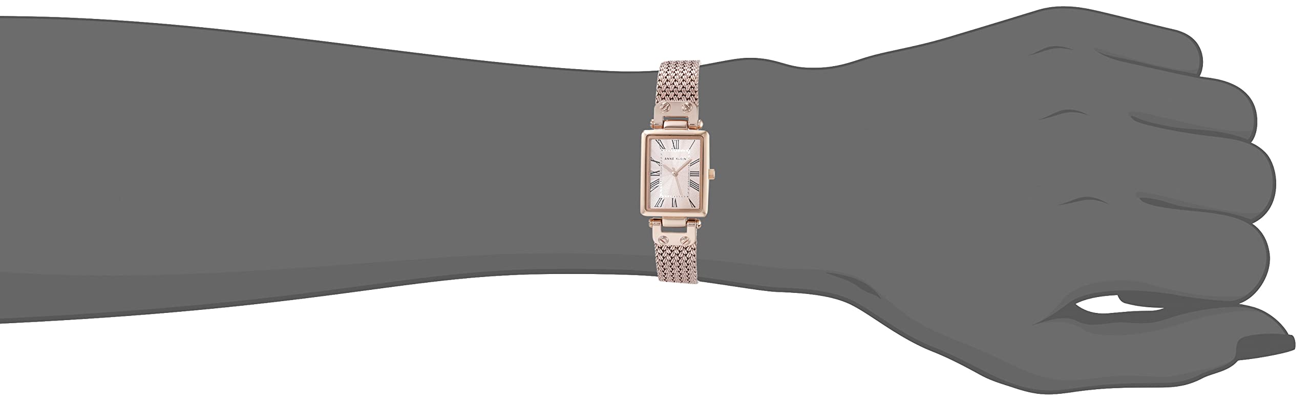 Anne Klein Women's Japanese Quartz Dress Watch with Stainless Steel Strap, Rose Gold, 12 (Model: AK/3882RGRG)