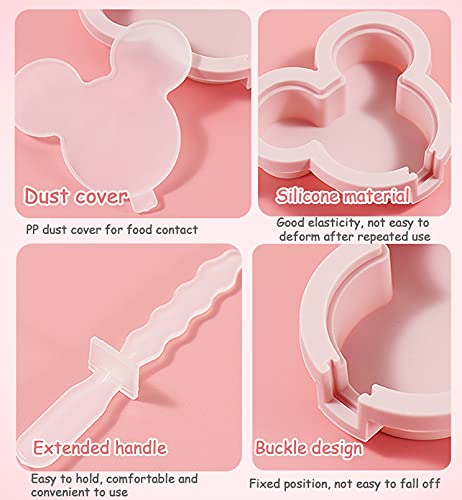 Silicone Popsicle Molds, Cute Ice Pop Molds Reusable Cake Pop Mold Set with Lid Popsicle Sticks, Easy Release BPA Free Cartoon Ice Cream Mold for Kids