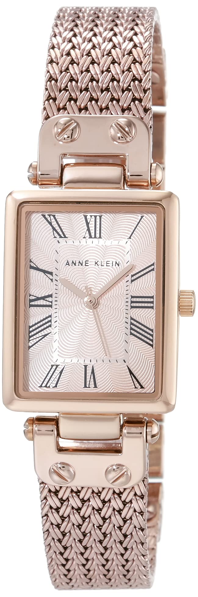Anne Klein Women's Japanese Quartz Dress Watch with Stainless Steel Strap, Rose Gold, 12 (Model: AK/3882RGRG)