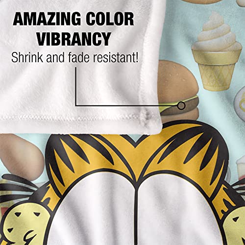 Garfield Blanket, 36"x58", Cat Food Silky Touch Sherpa Back Super Soft Throw