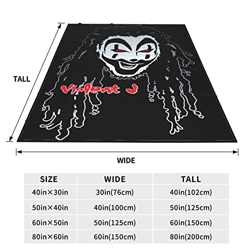 Insane Hip Clown Hop Posse Throw Blankets Flannel Blanket Lightweight Throw Blanket for Couch Bed Soft Warm Cozy 80"x60"