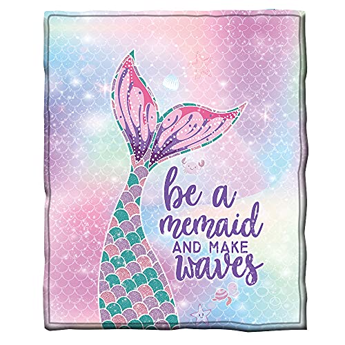 ChriHome Mermaid Blanket Soft Flannel Blanket Cute Mermaid Tail Scales Plush Throw Blanket for Sofa Couch Bed Cozy Bedspread Home Decor Blankets (Mermaid Tail-1, 60'' x 50'')